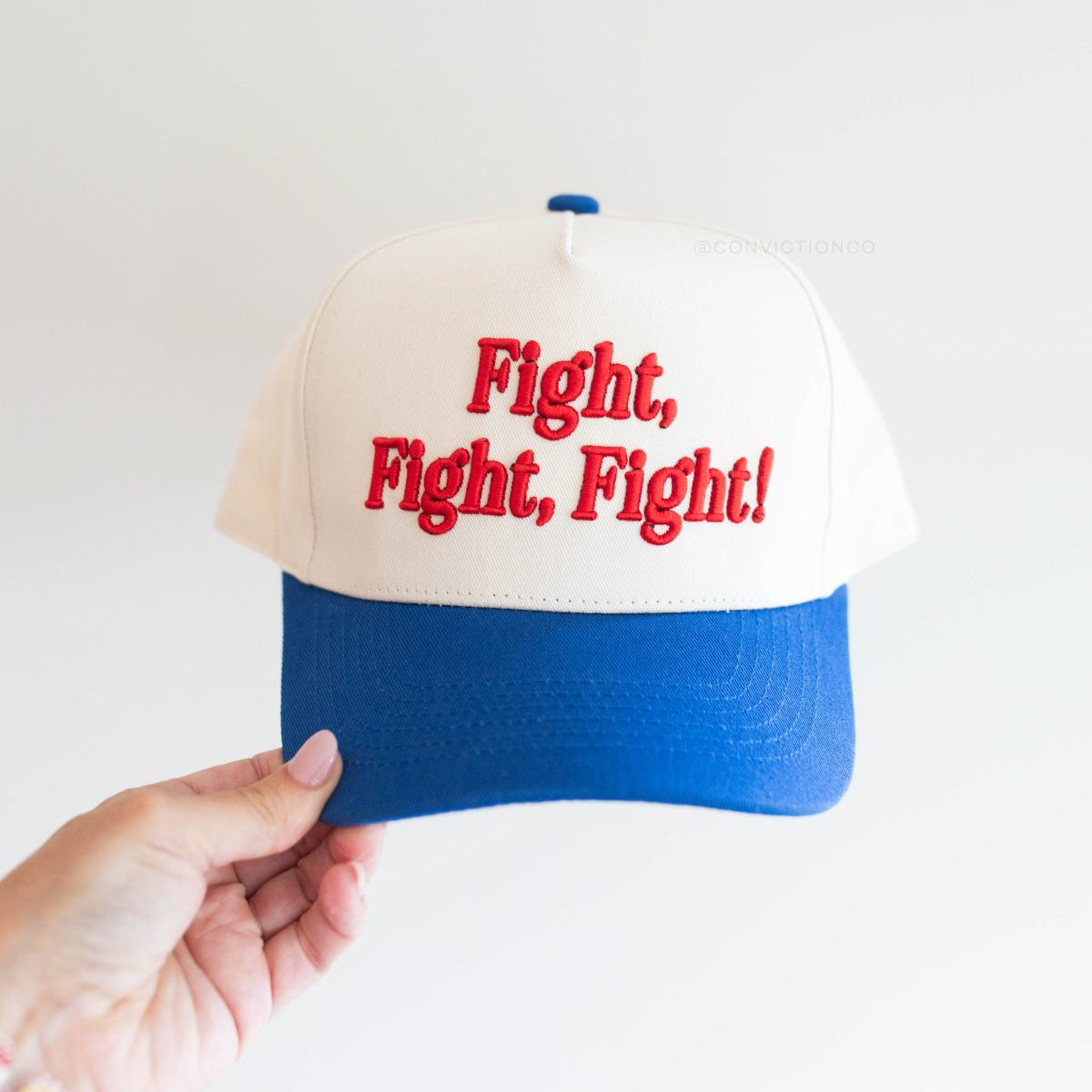 Fight Fight Fight Unisex Trucker Hat - Red, Off White, & Blue ...