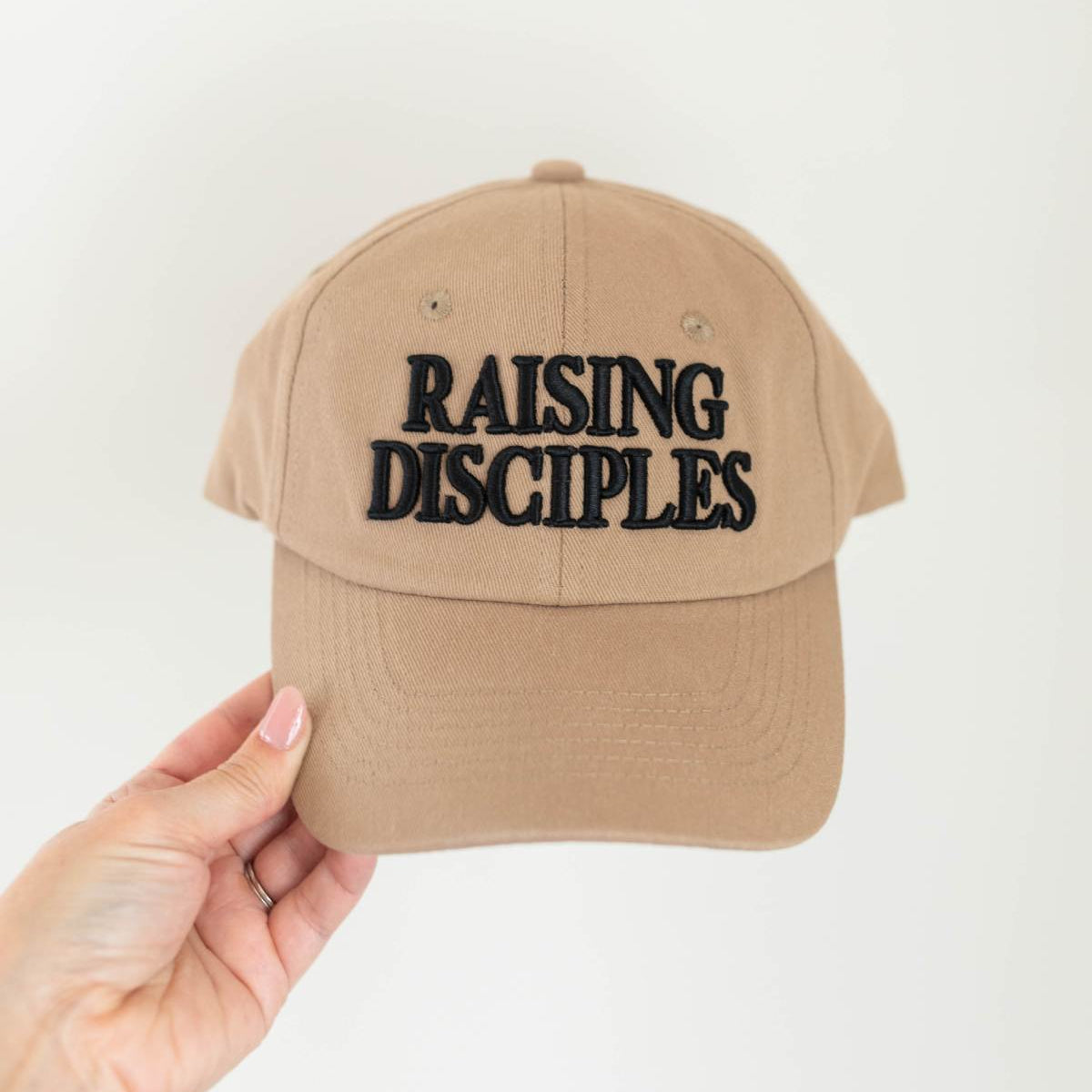 Raising Disciples Christian Baseball Hat - Tan & Black – Conviction Co